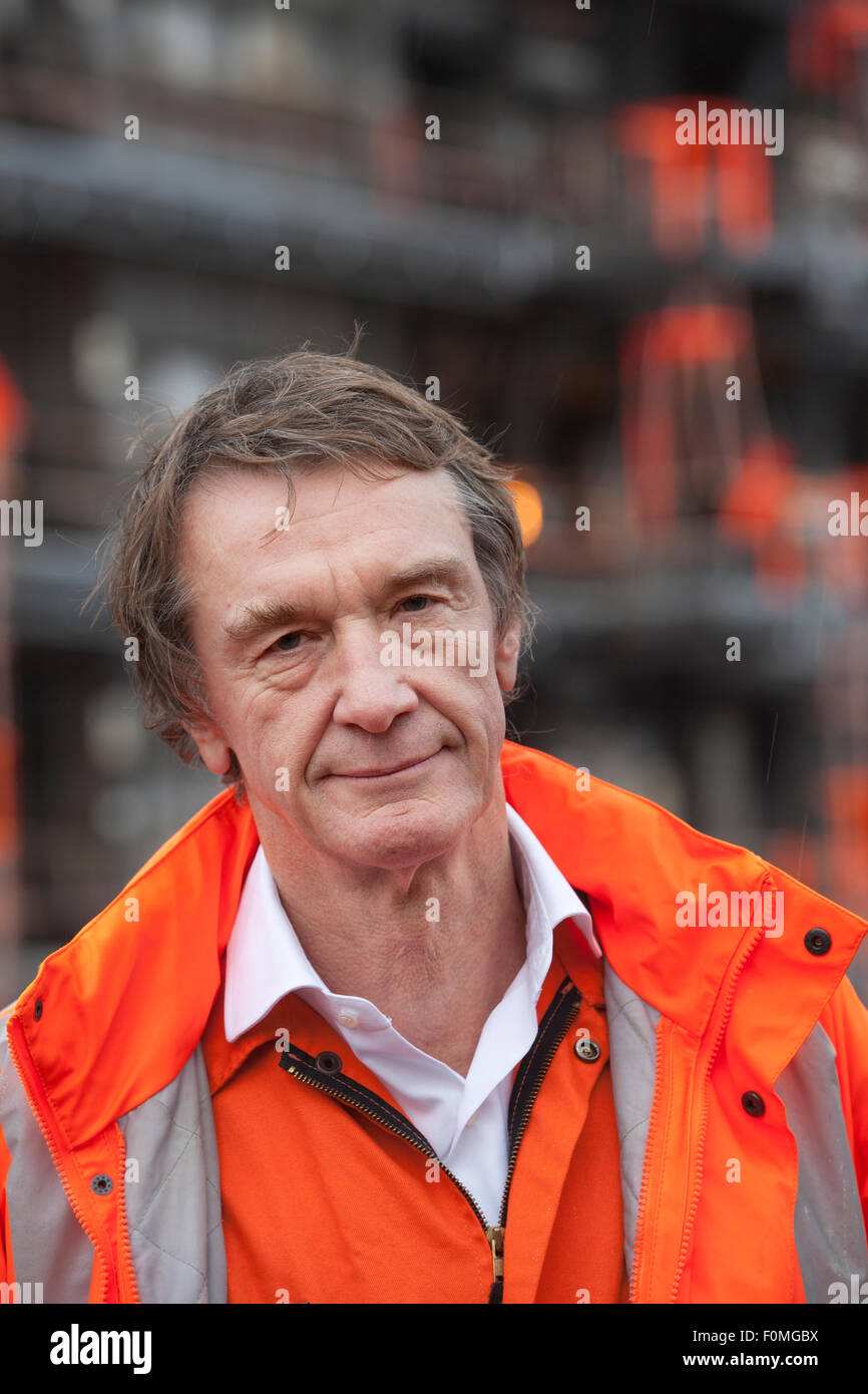 Jim Ratcliffe founder, chairman and CEO of chemical company INEOS, Grangemouth petrochemical ...