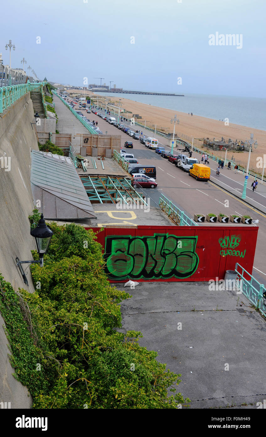 Brighton Uk Brightons Seafront Arches And Prom Along Madeira Drive Which Have Been Closed To