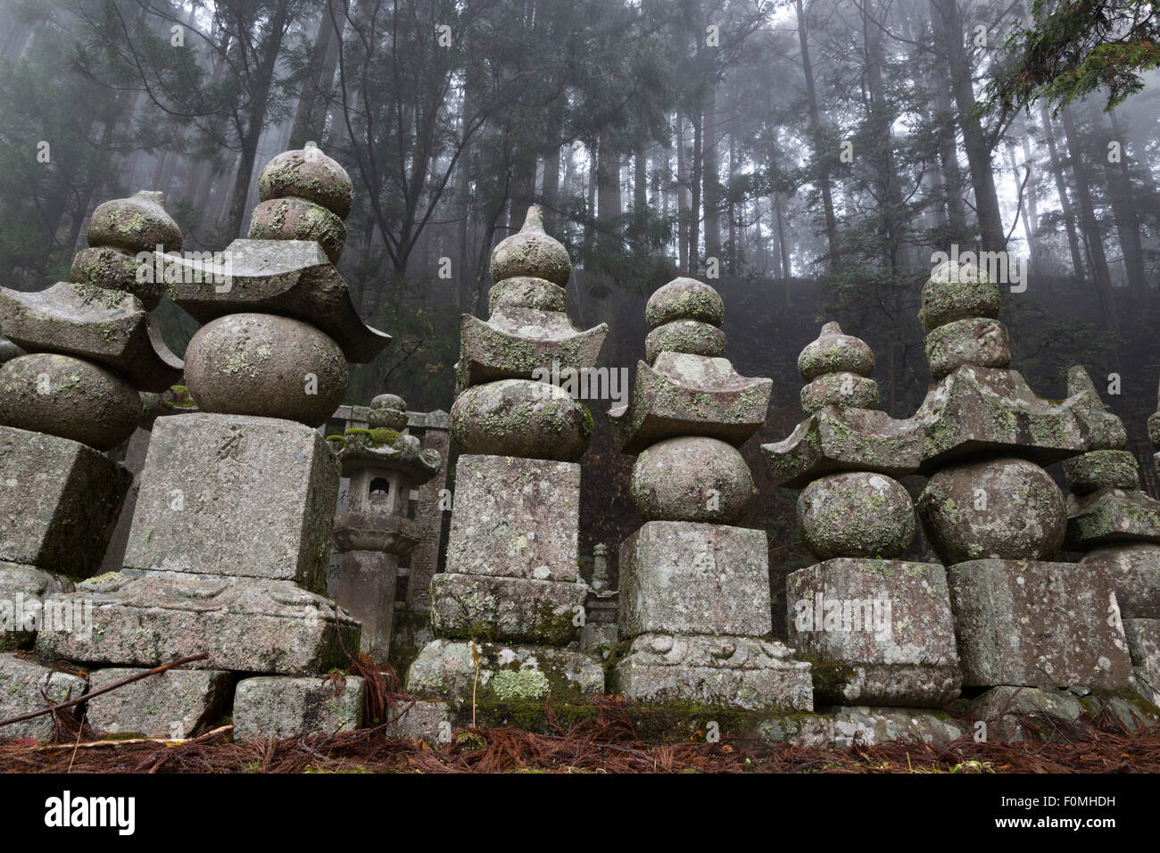 Buddhist cemetery of Oku-no-in, Koyasan (Koya-san), Kansai, Japan, Asia ...