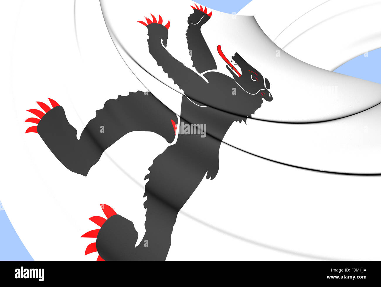 3D Flag of Appenzell Innerrhoden, Switzerland. Close Up Stock Photo - Alamy