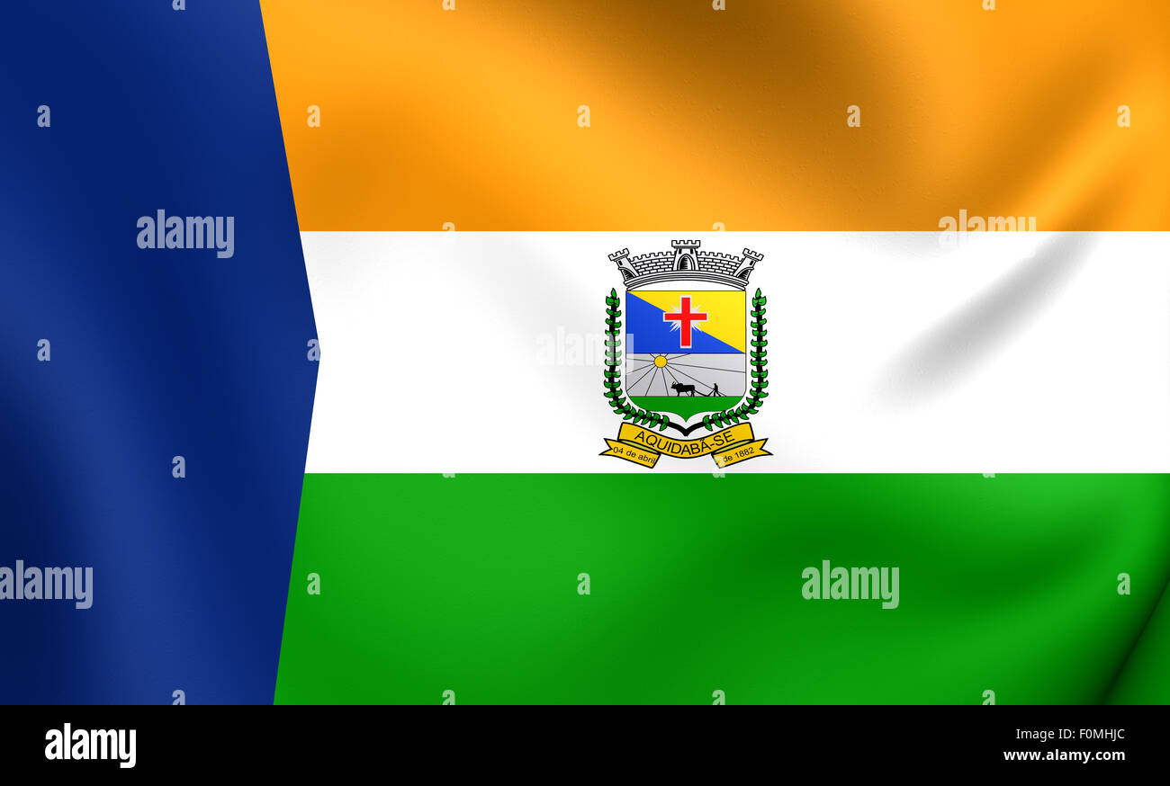 Flag of Aquidaba, Brazil. Close Up Stock Photo - Alamy