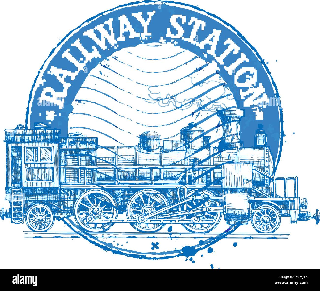 Steam Locomotive Vector Logo Design Stock Photos & Steam Locomotive ...