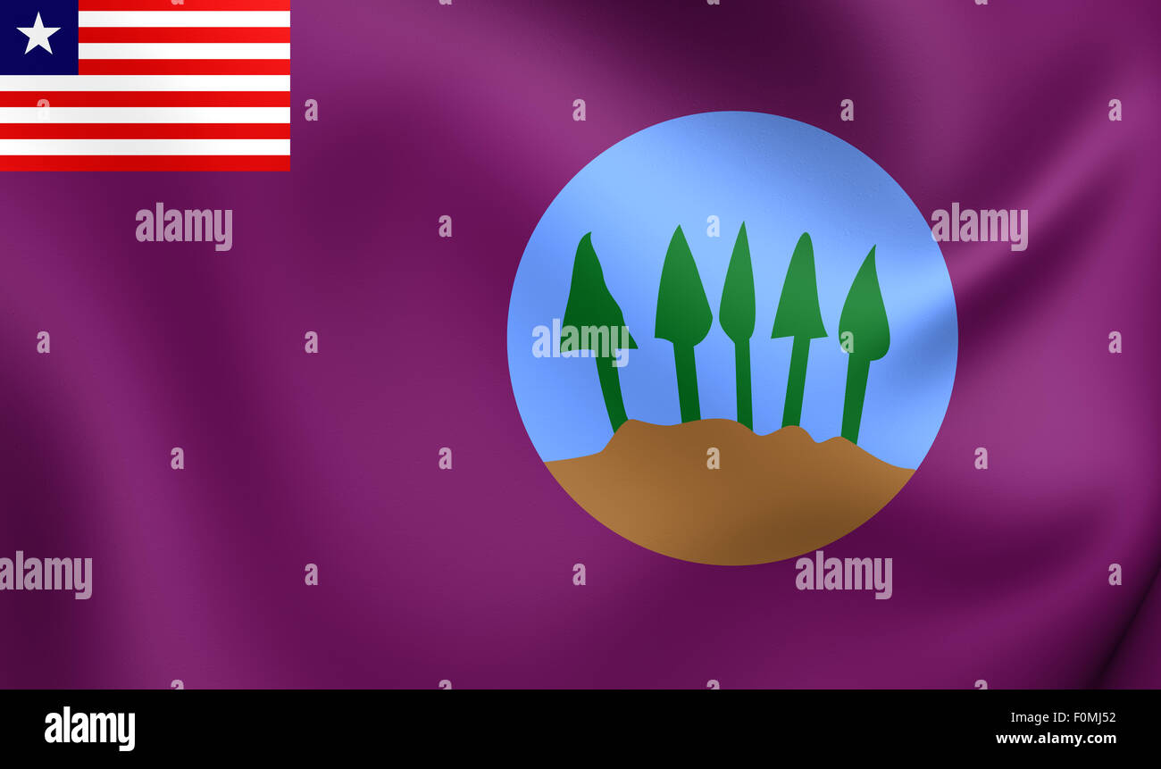 3D Flag of the Bomi County, Liberia. Close Up Stock Photo - Alamy