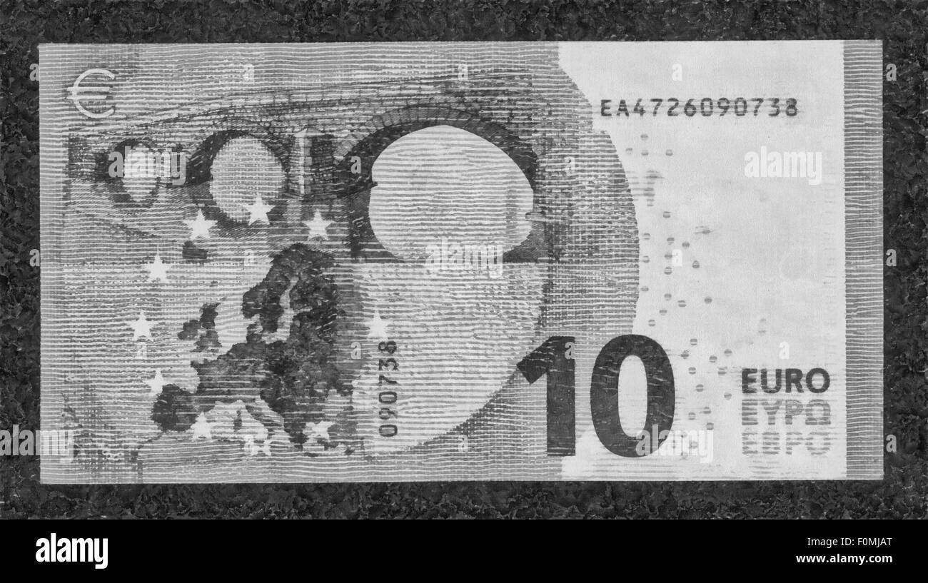 Ten euro banknote Black and White Stock Photos & Images - Alamy