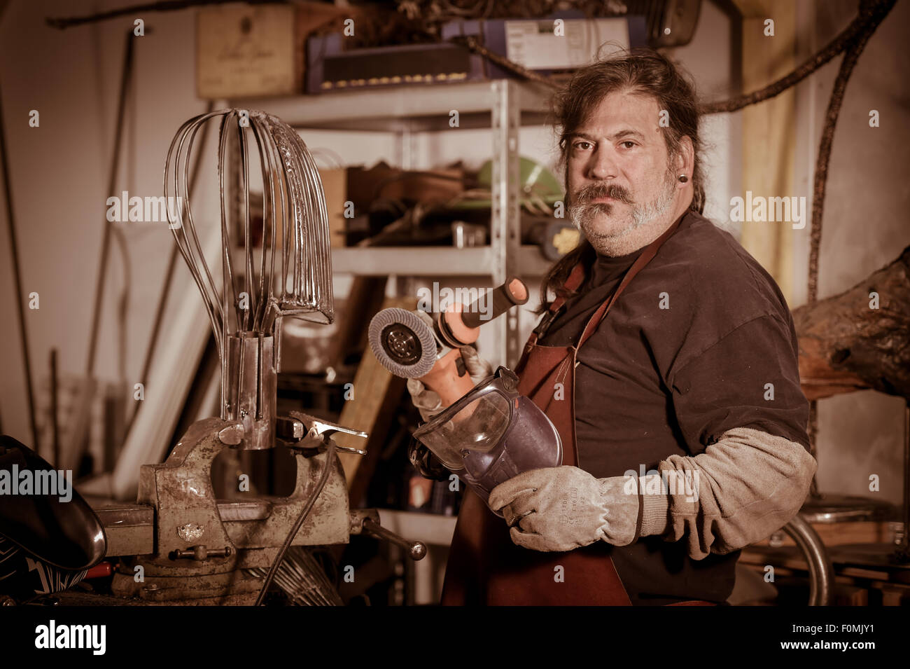 Metal worker grinding steel adult hi-res stock photography and images ...