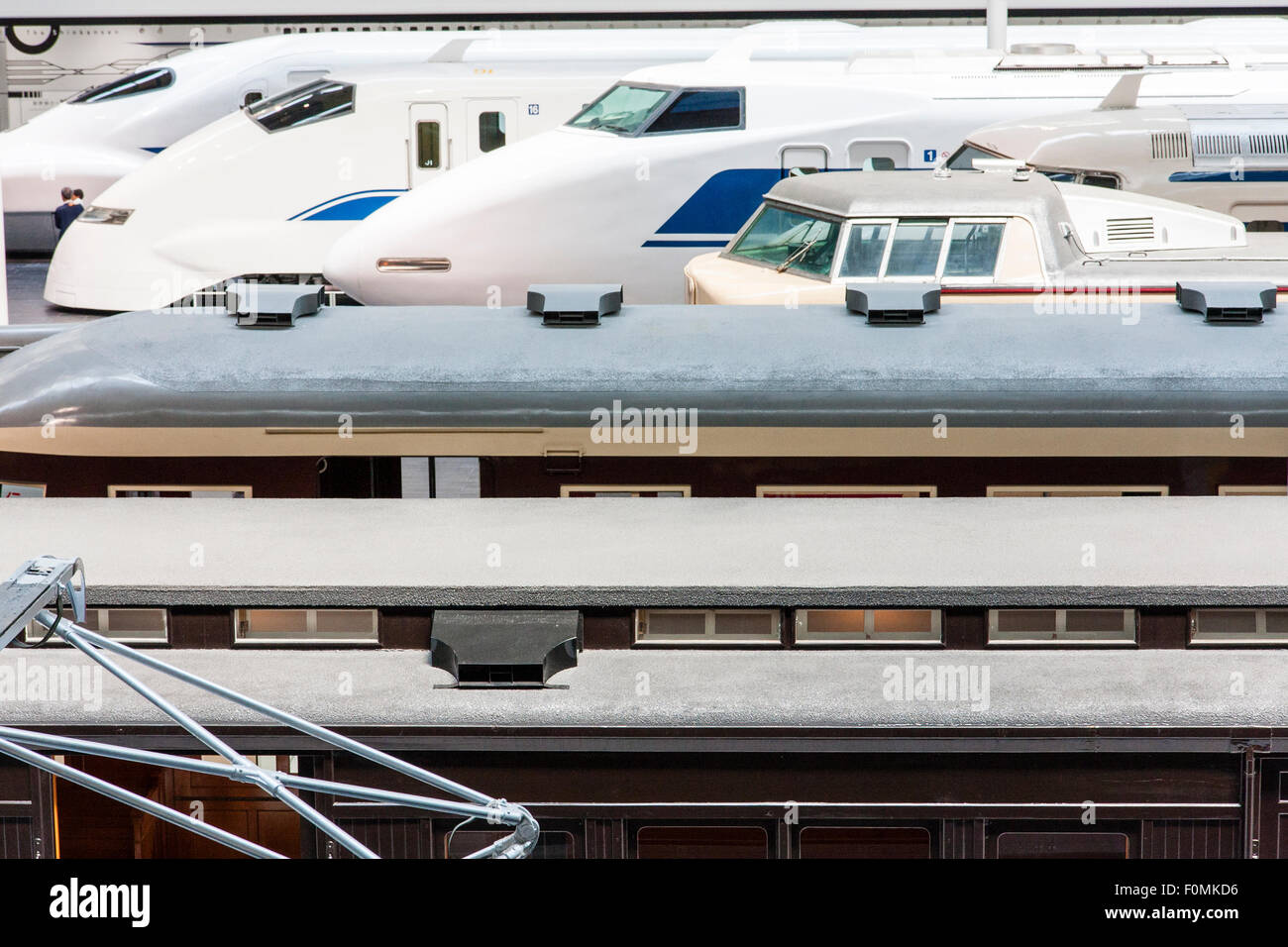 Japan, Nagoya, Railway park. Interior of the Shinkansen Museum ...