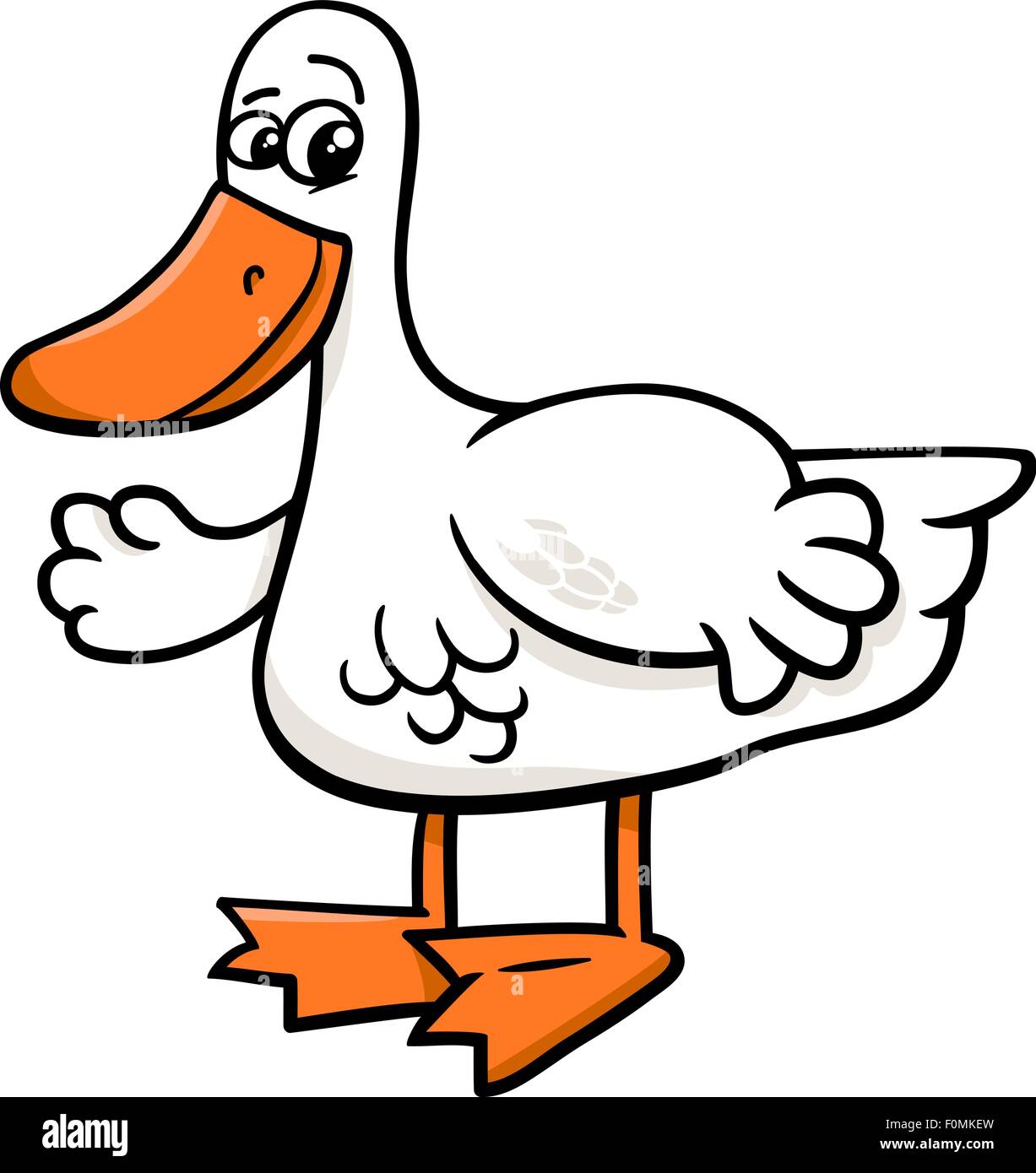 Cartoon Illustration of Duck Farm Bird Animal Character Stock Vector ...