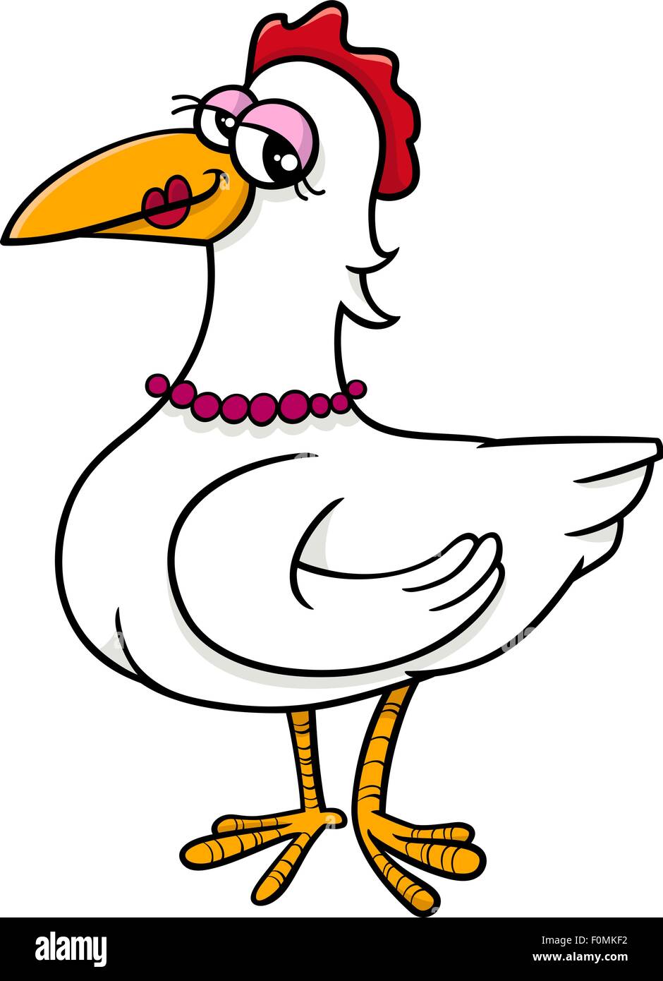Cartoon Illustration of Hen Farm Bird Animal Character Stock Vector ...