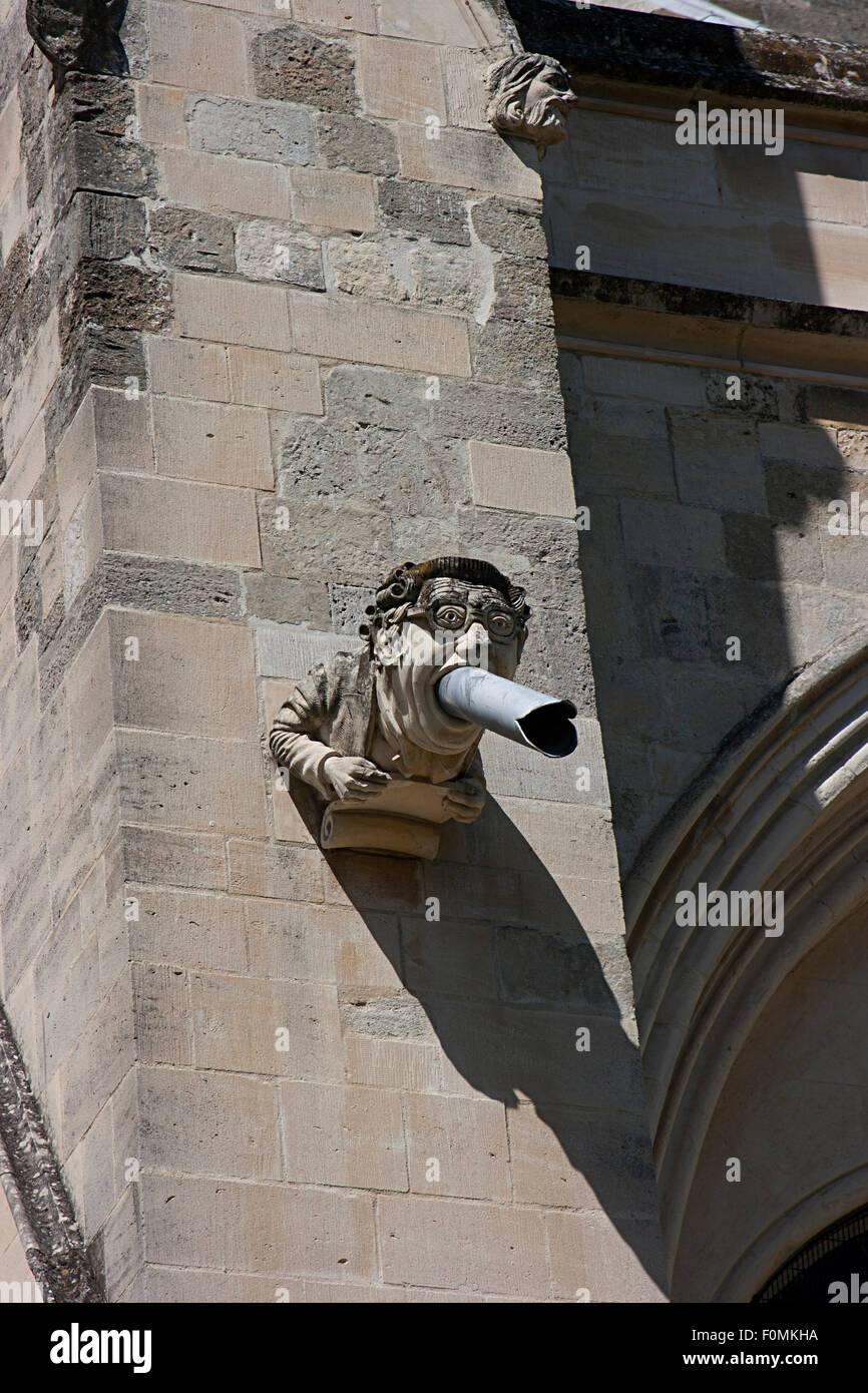 Water spout gargoyle on wall of Chichester Cathedral West Sussex Stock ...