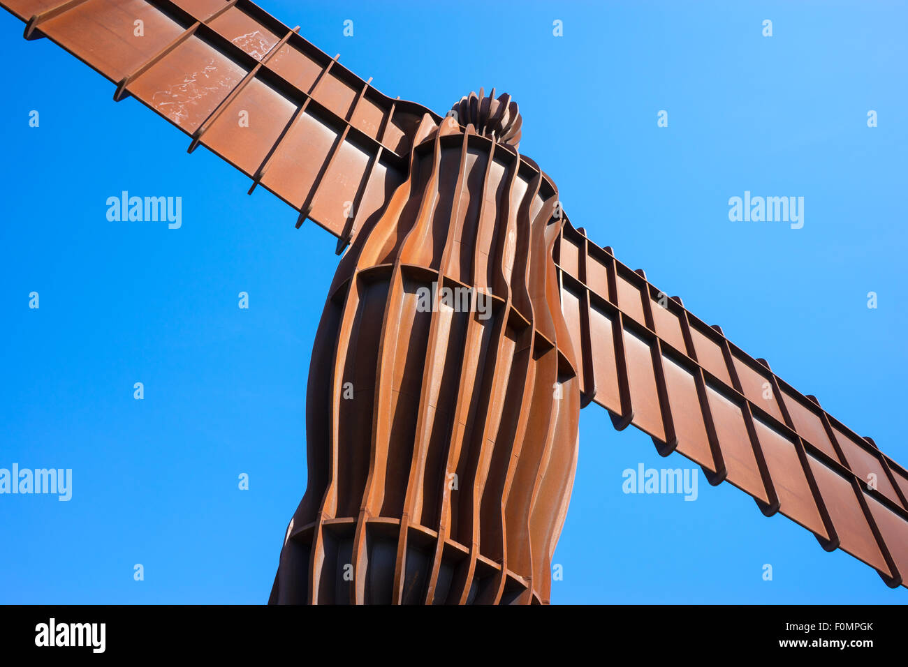 The Angel of the North, Gateshead, with a blue sky Stock Photo - Alamy