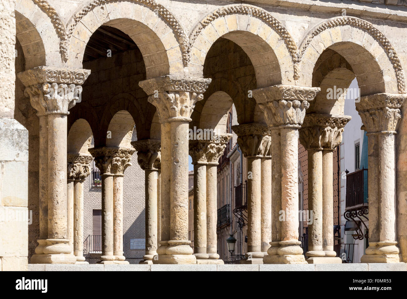 side arcade, San Martin church, Segovia Stock Photo - Alamy