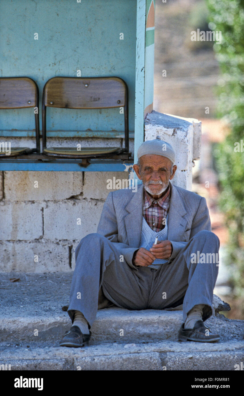 Turkish waiting at a bus stop in Turkey Stock Photo - Alamy