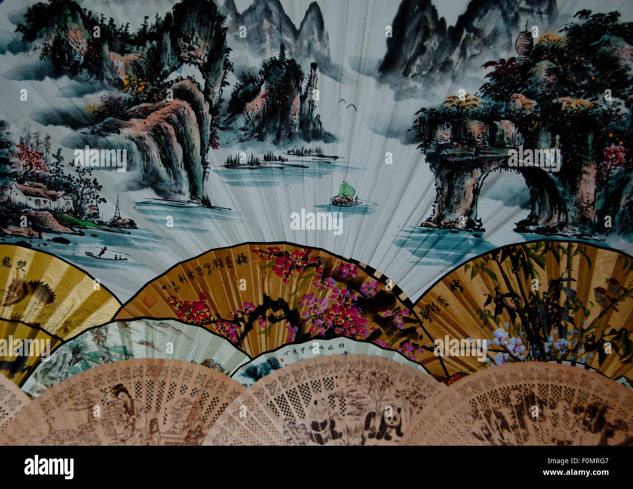 A collection of Chinese fans Stock Photo - Alamy