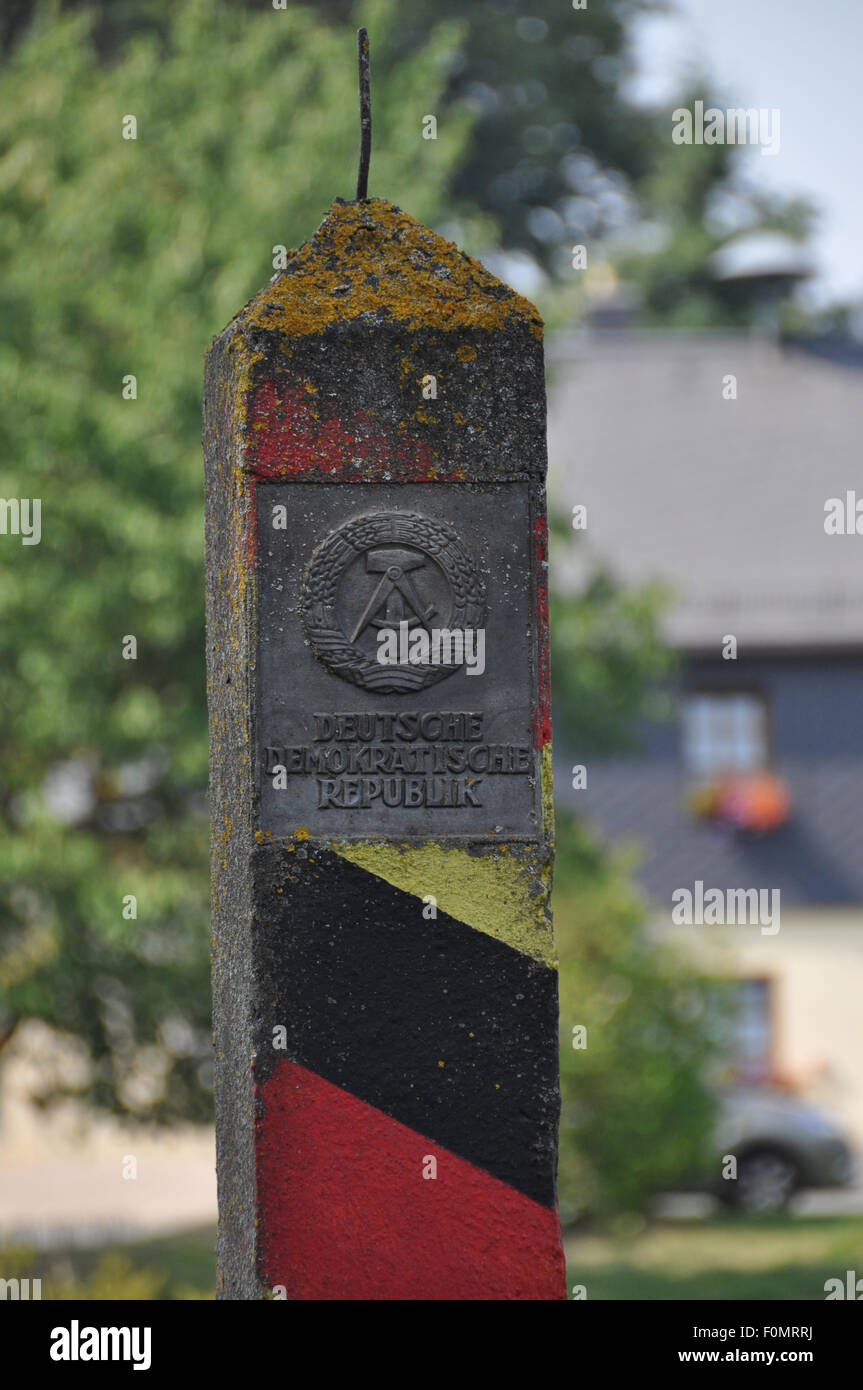 Modlareuth, Germany. 13th Aug, 2015. The former GDR border column at ...
