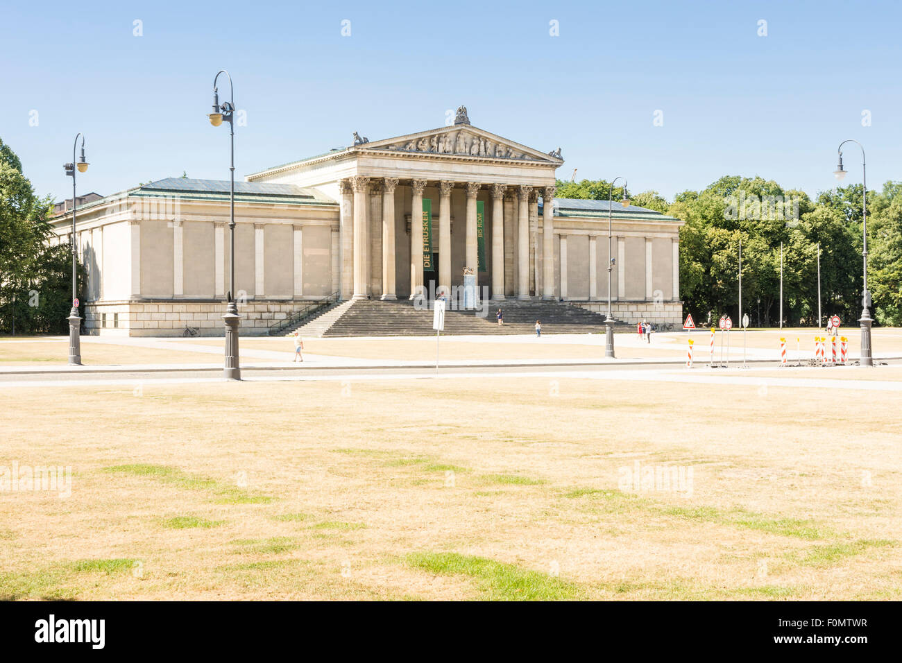 MUNICH, GERMANY - AUGUST 3: Tourits at the Koenigsplatz in Munich ...