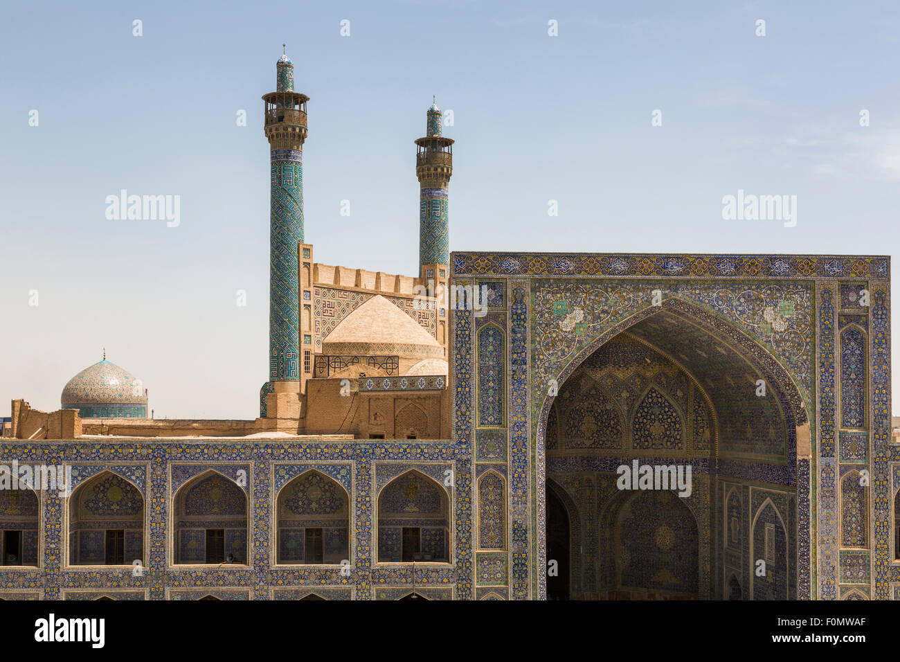 courtyard and iwan, the Masjid-i Shah, Isfahan, Iran Stock Photo - Alamy