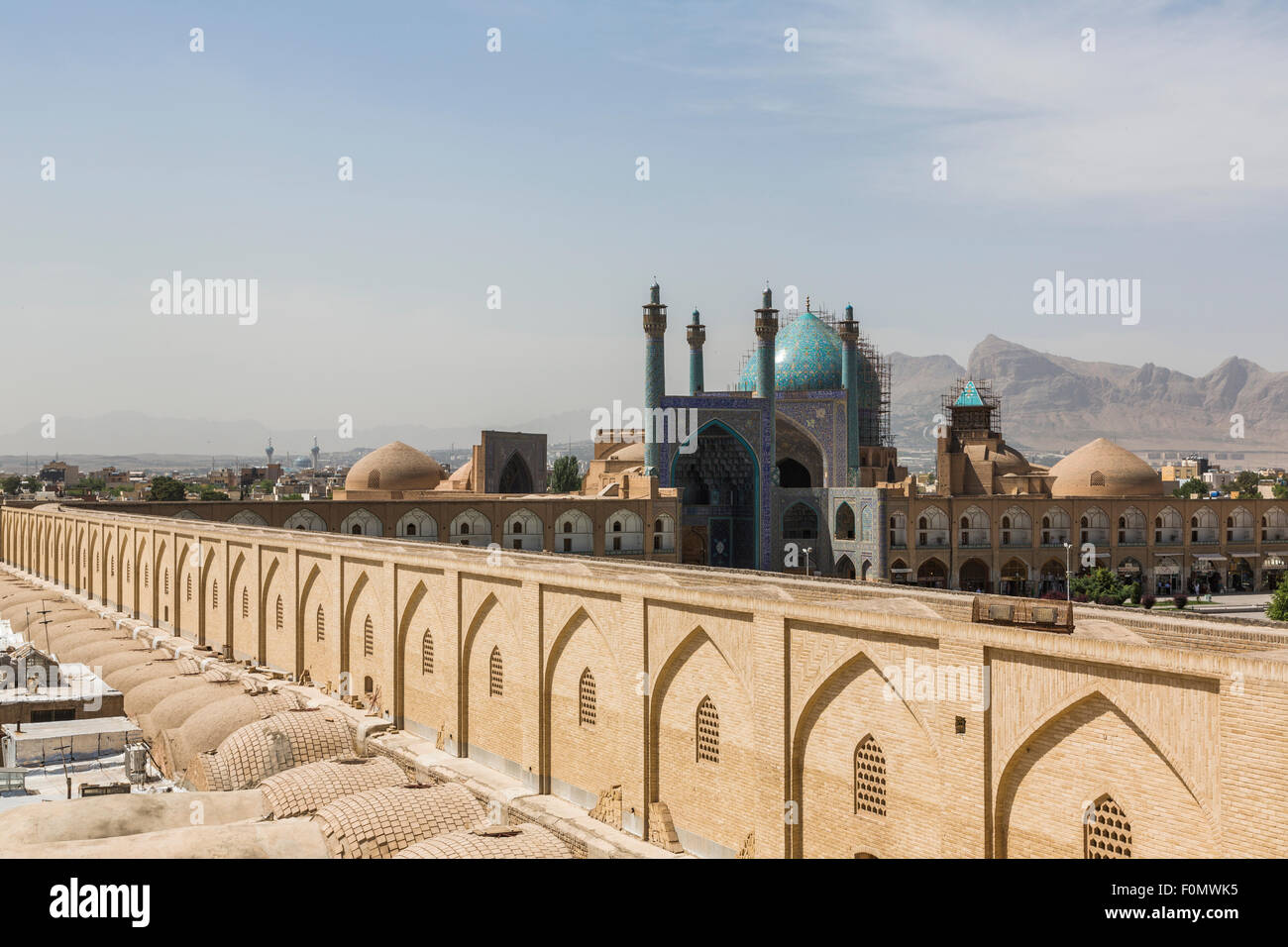 maydan-i naqsh-i Jahan and the Masjid-i Shah, Isfahan, Iran Stock Photo ...