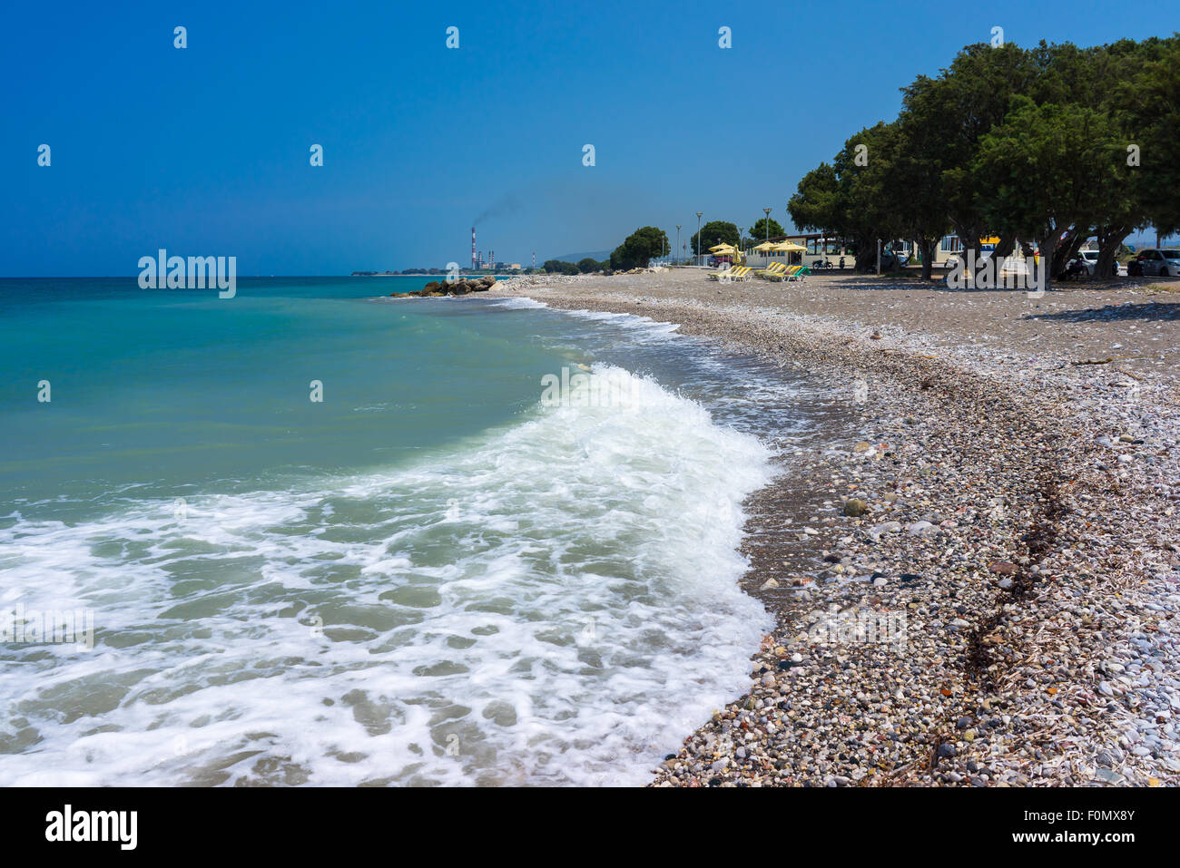 Soroni Beach on the Aegean coast of Rhodes Island Dodecanese Greece ...