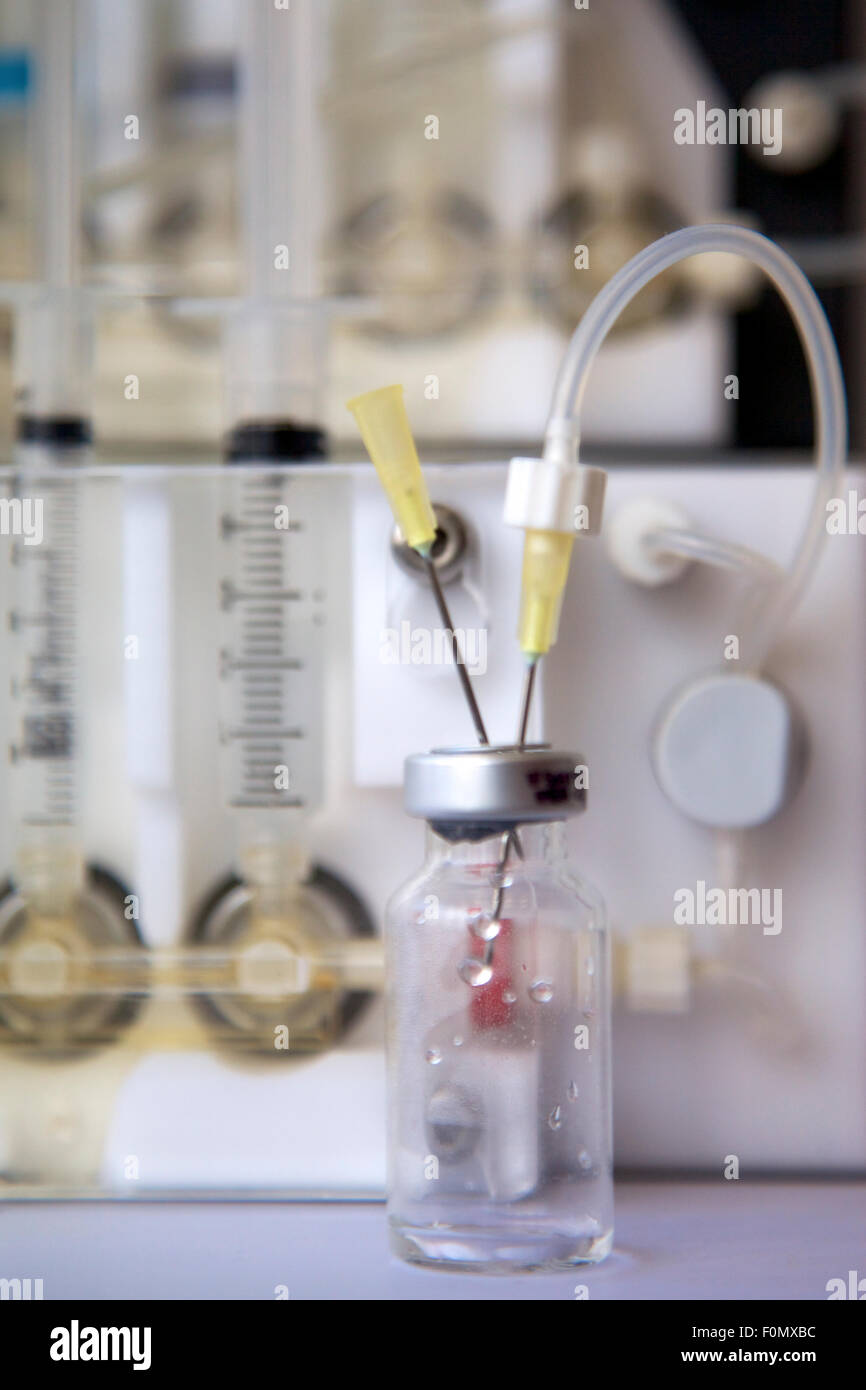 Laboratory glassware and electronic equipments ready for an experiment ...