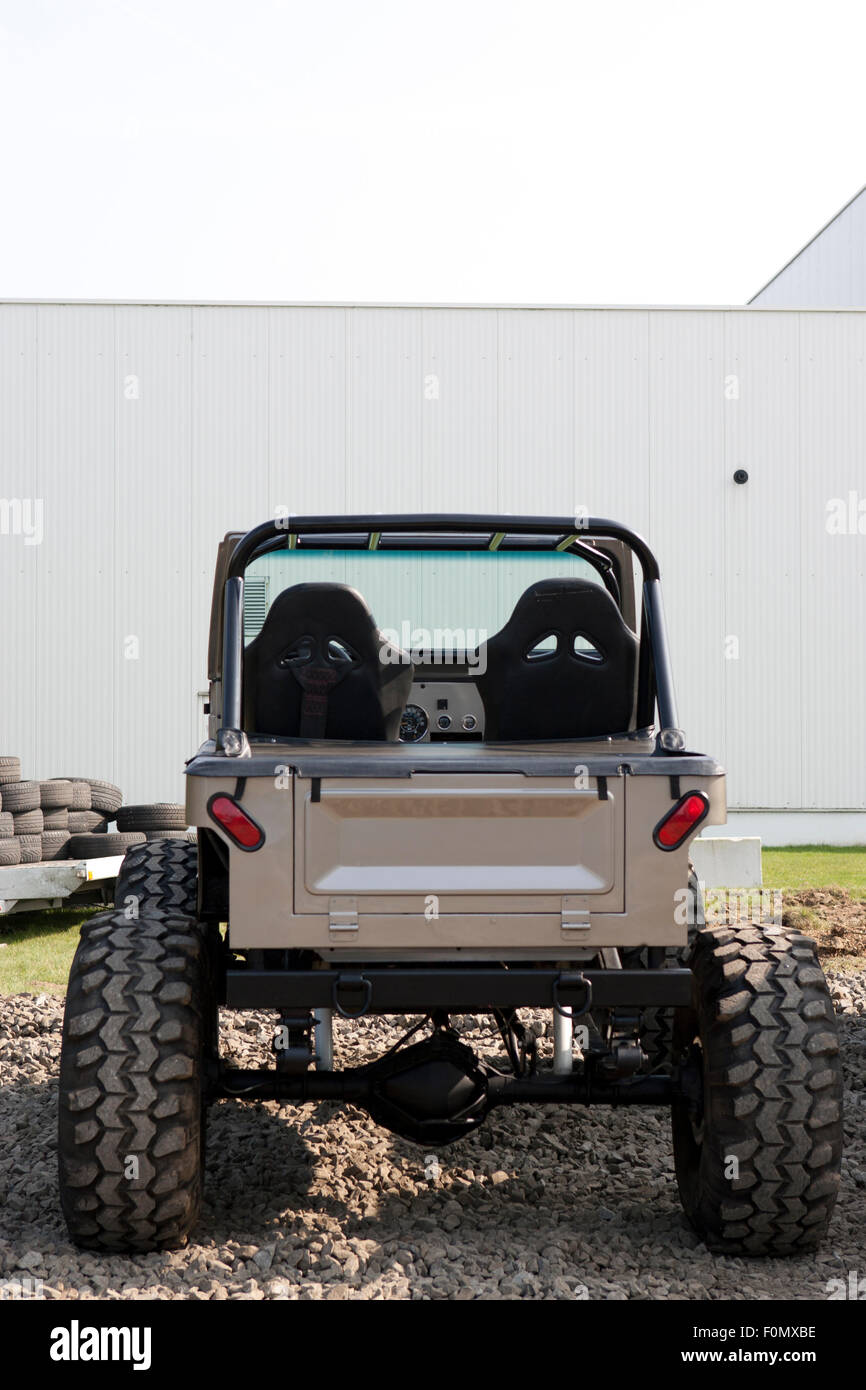 Back of a vintage four-wheel drive vehicle Stock Photo - Alamy