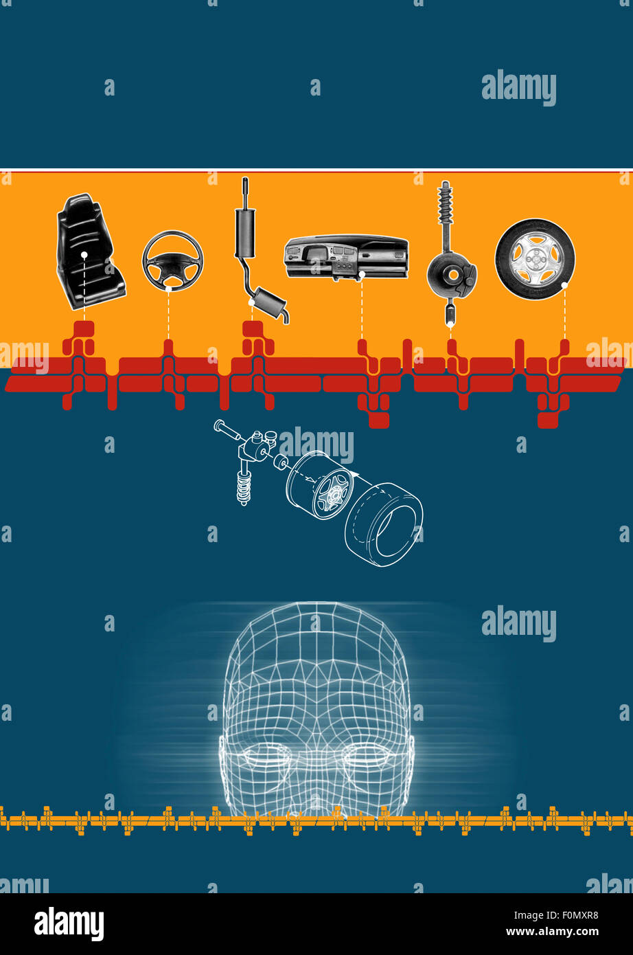 Illustration displaying different car parts Stock Photo - Alamy