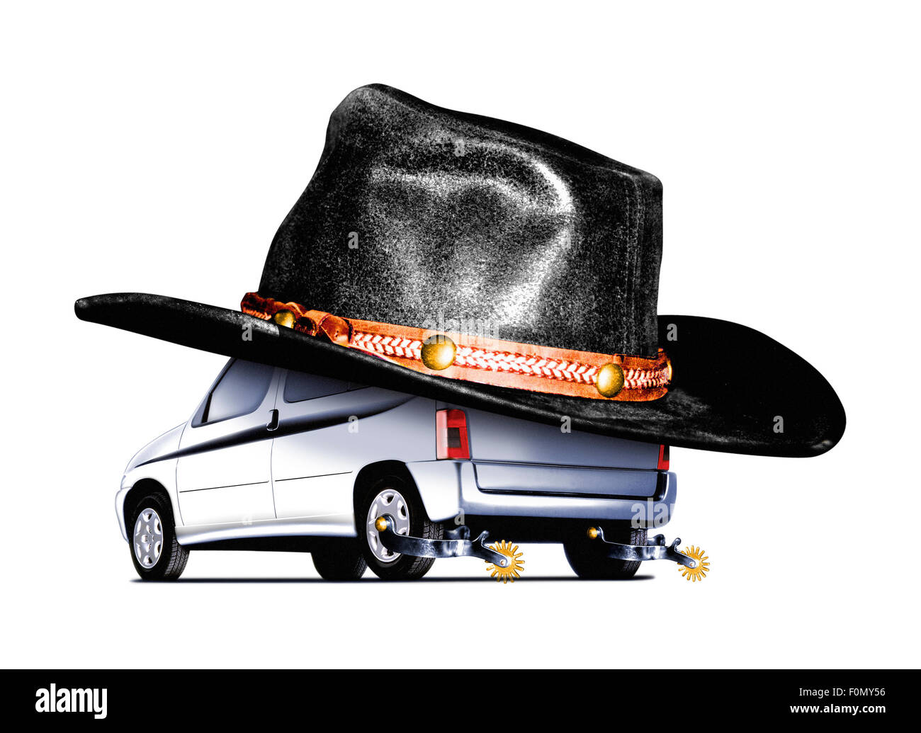 Illustration of a Cowboy car on white background Stock Photo - Alamy