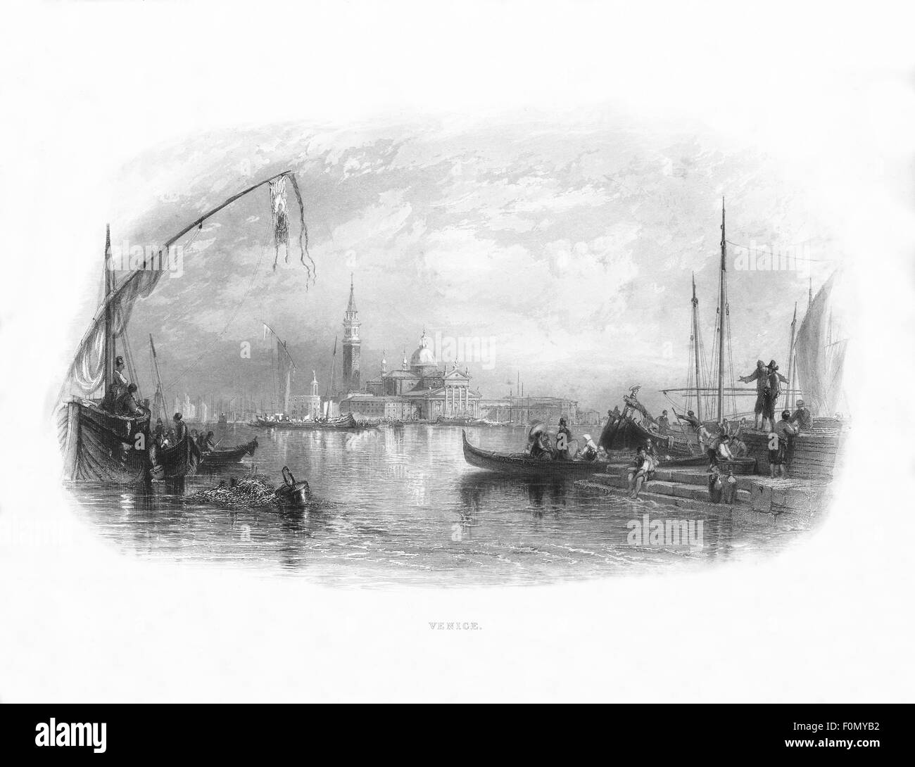 Venice italy lithograph illustration hi-res stock photography and ...