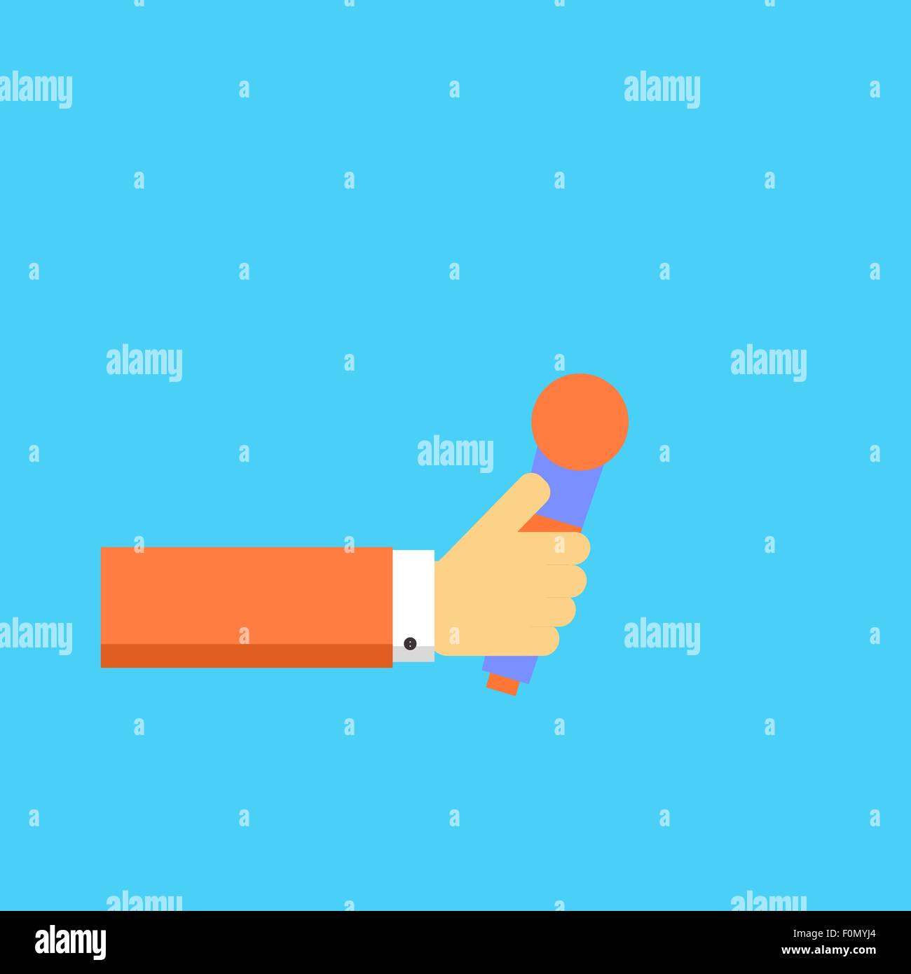 Hand with microphone. Vector illustration Stock Vector Image & Art - Alamy