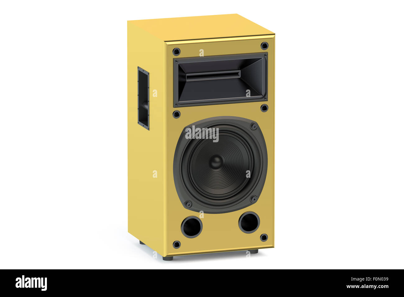 gold loudspeaker isolated on white background Stock Photo - Alamy