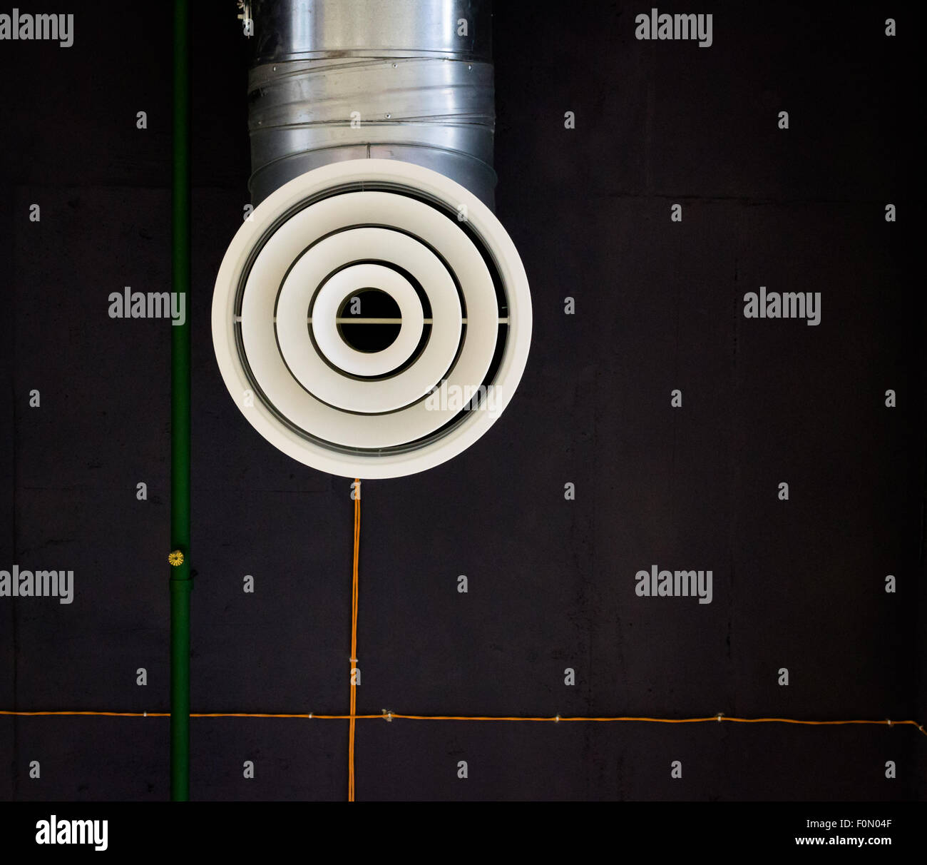 Overhead air vent forms part of the air conditioning for a modern ...