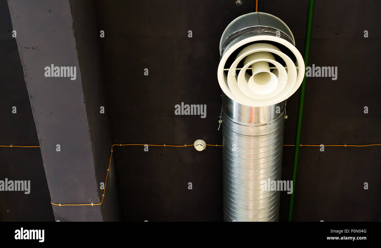 Overhead air vent forms part of the air conditioning for a modern ...