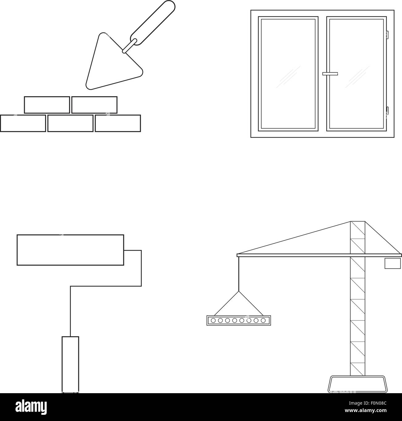 Set of icons of linear construction. Vector illustration Stock Vector ...