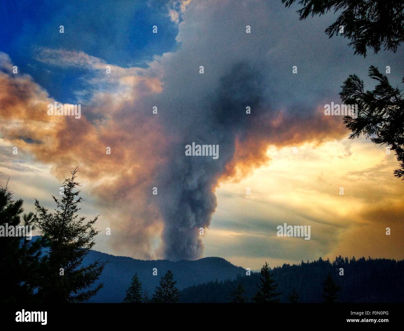 Smoke from the South Complex Fire blots out the sunset July 30, 2015 ...