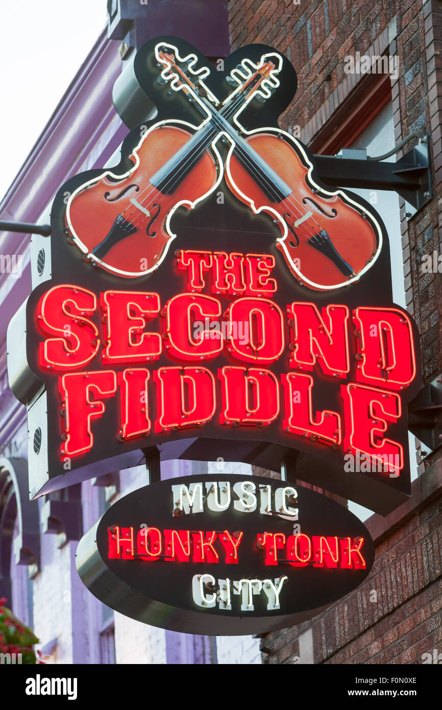 The Second Fiddle Honky Tonk in Nashville, Tennessee Stock Photo - Alamy