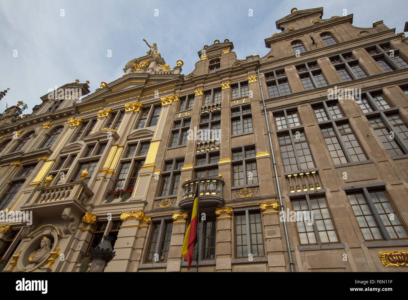 Classical architecture on the Grand Place or Grote-Markt is the central ...