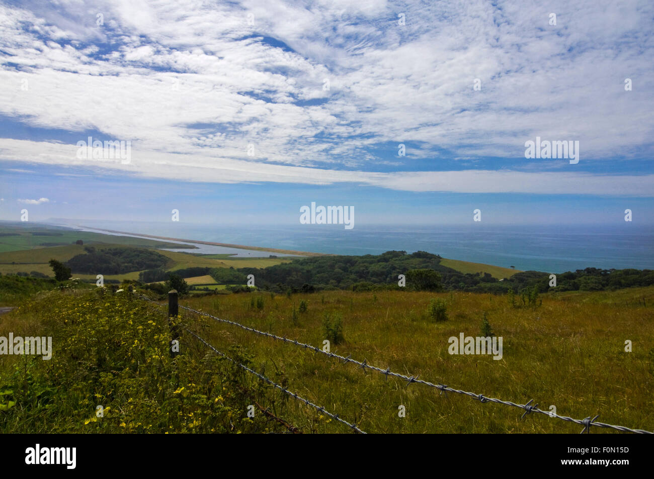 Horizontal view of Chesil Beach in Dorset Stock Photo - Alamy