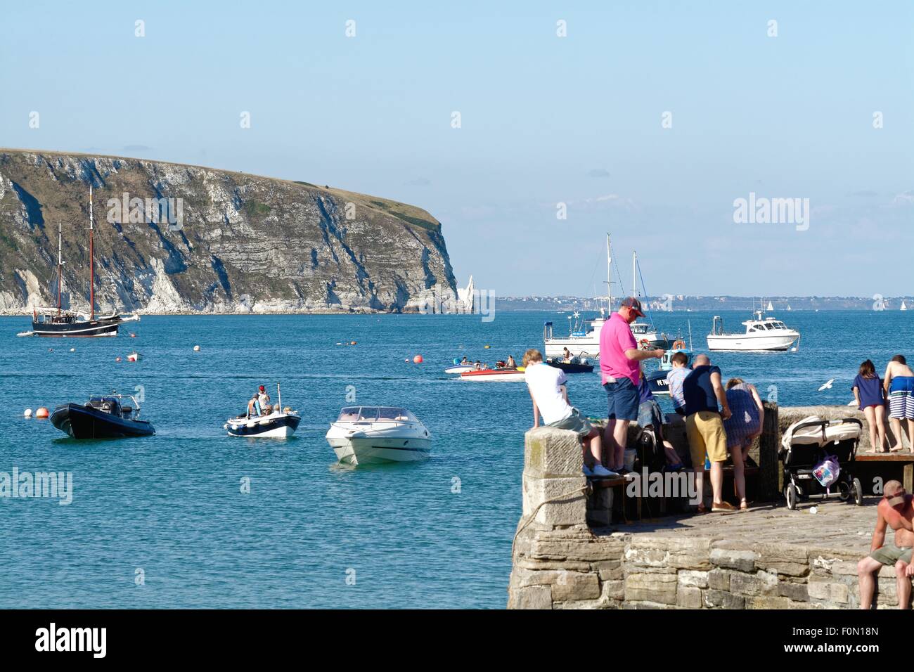 Swanage bay and coastline Dorset UK Stock Photo - Alamy