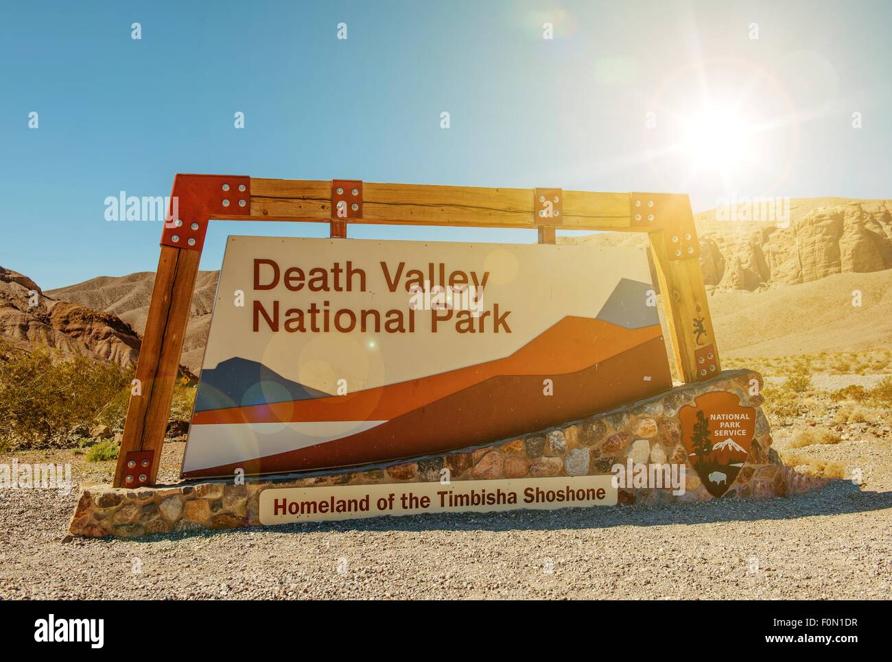 Death Valley National Park Entrance Sign. Homeland of the Timbisha ...