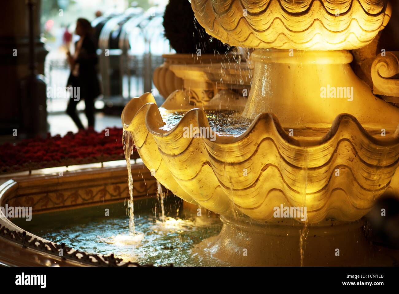 Elegant Ceramic Fountain with Running Water. Decorative Fountain Stock ...