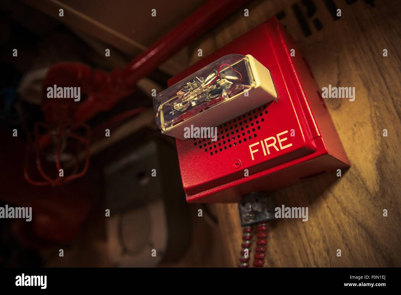 Fire Alarm with Strobe Safety Device Connected to Fire Response System ...