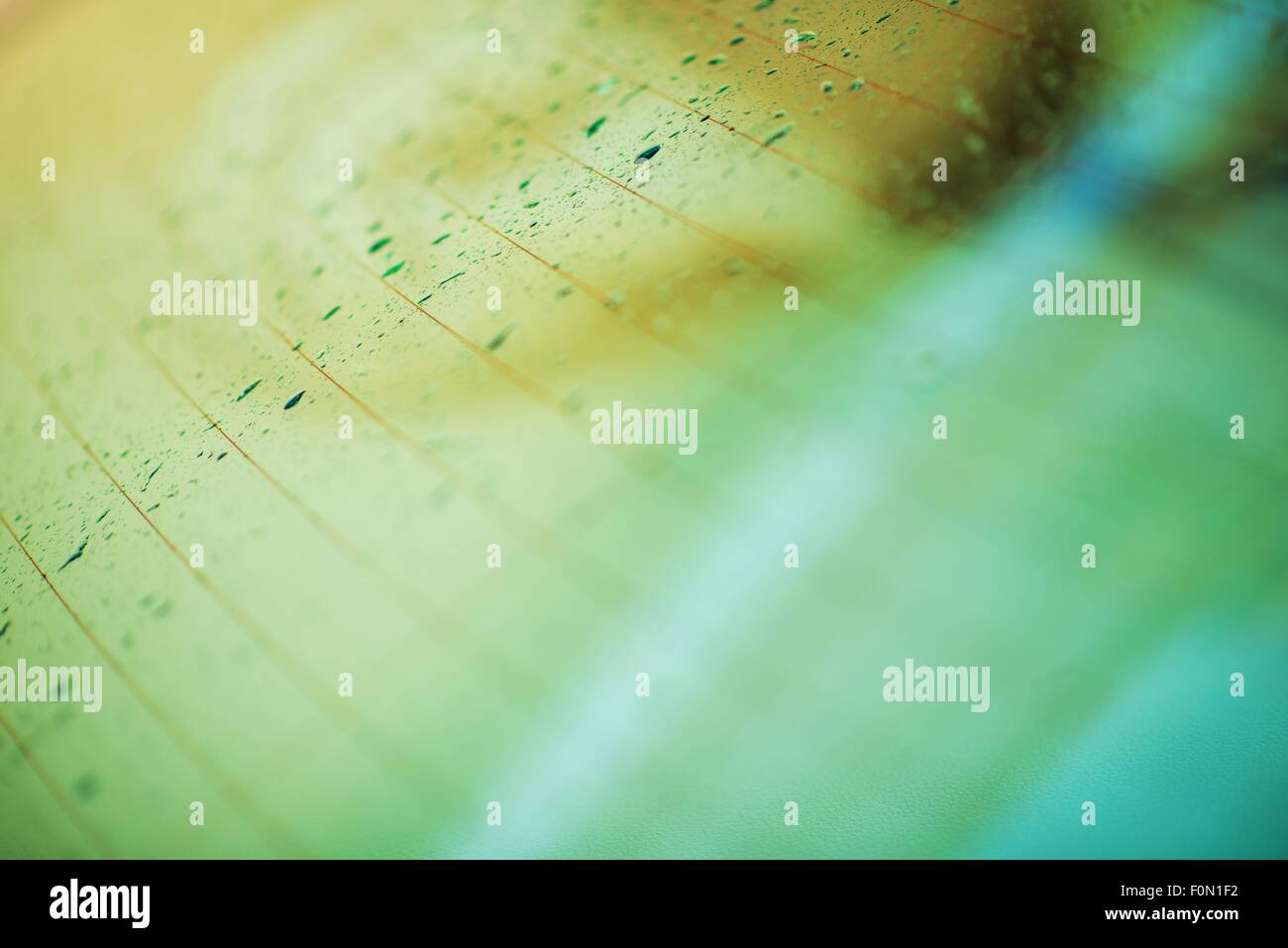 Heated Rear Car Window with Melted Snow Water Drops. Heated Vehicle ...