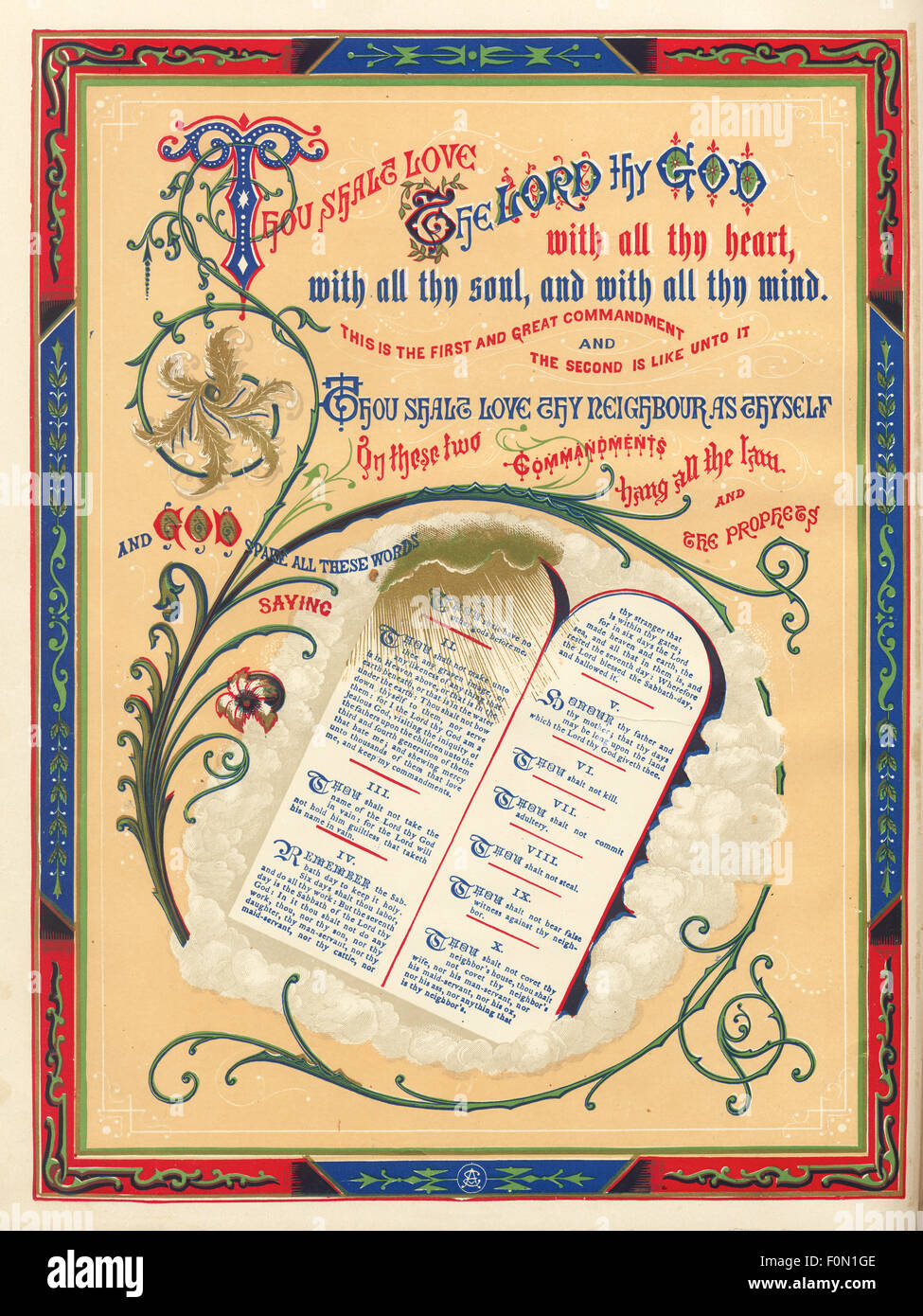 The Ten Commandments Illustration Stock Photo - Alamy