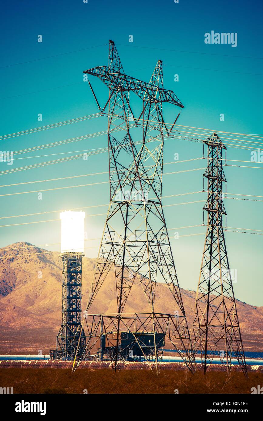 Solar Thermal Power Plant and High Voltage Infrastructure. Energy ...