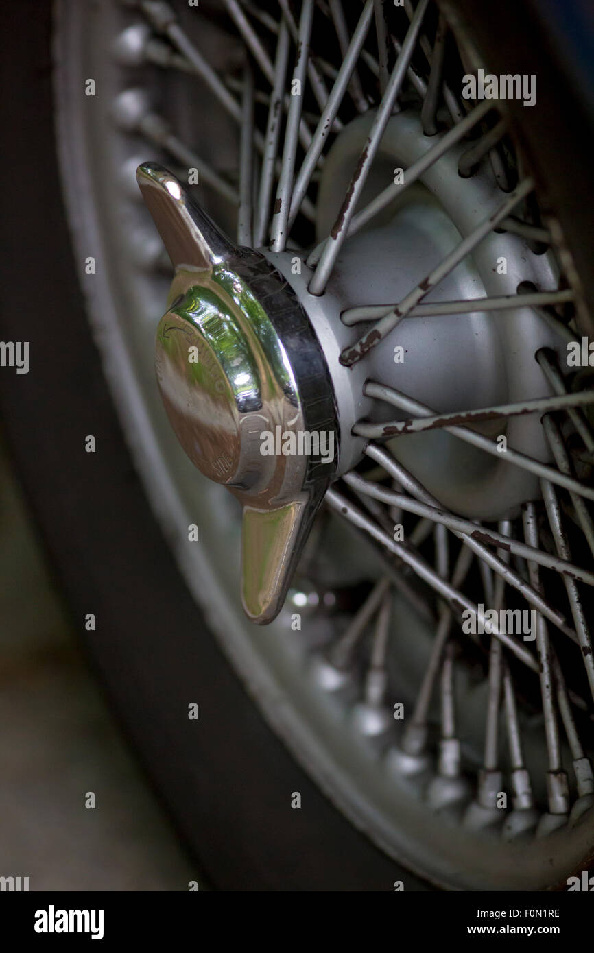 Close up of the wheel of an antique car Stock Photo - Alamy