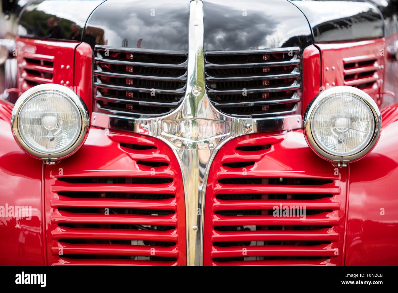 American vintage car, close-up of front detail Stock Photo - Alamy