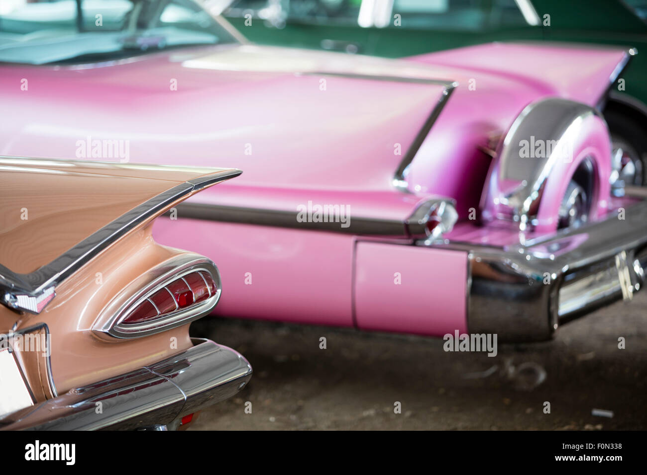American vintage car, rear view Stock Photo - Alamy