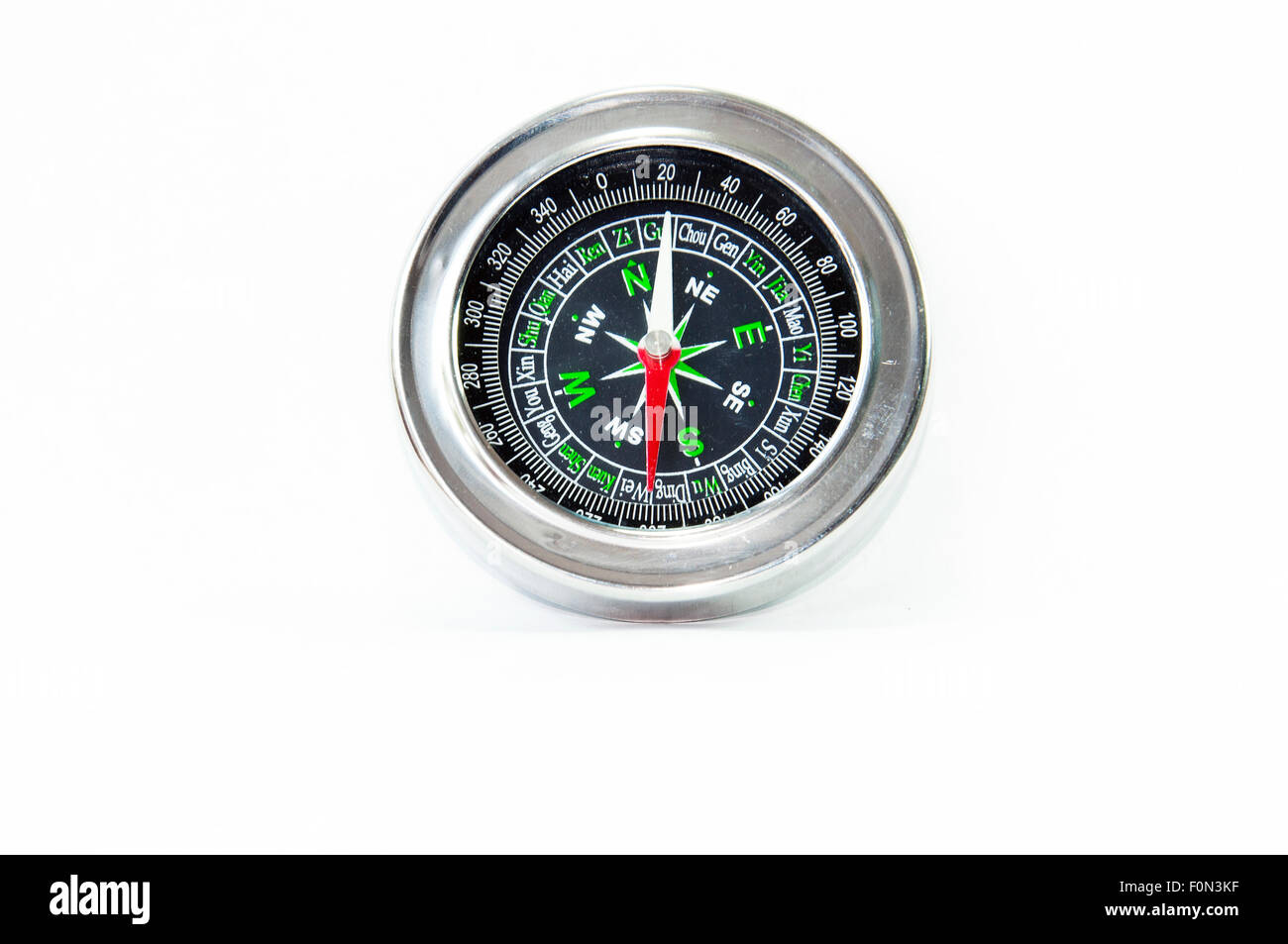 Closeup of a classic compass isolated by white background Stock Photo ...