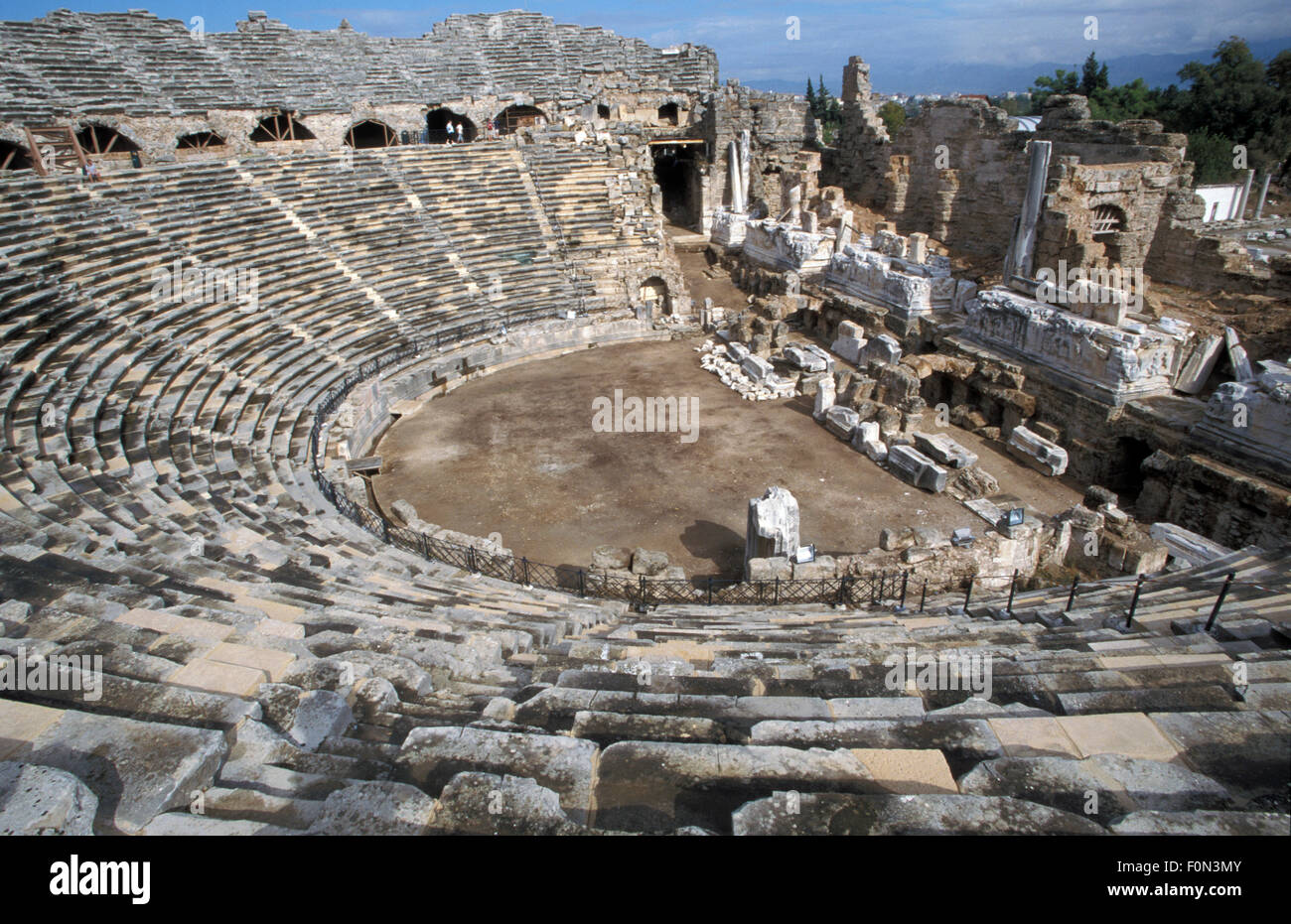 Roman amphitheatre at Side in Turkey Stock Photo - Alamy