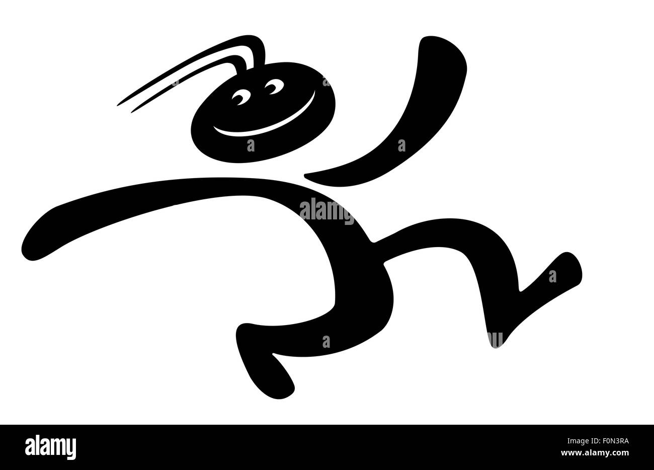 Man running cartoon Black and White Stock Photos & Images - Alamy
