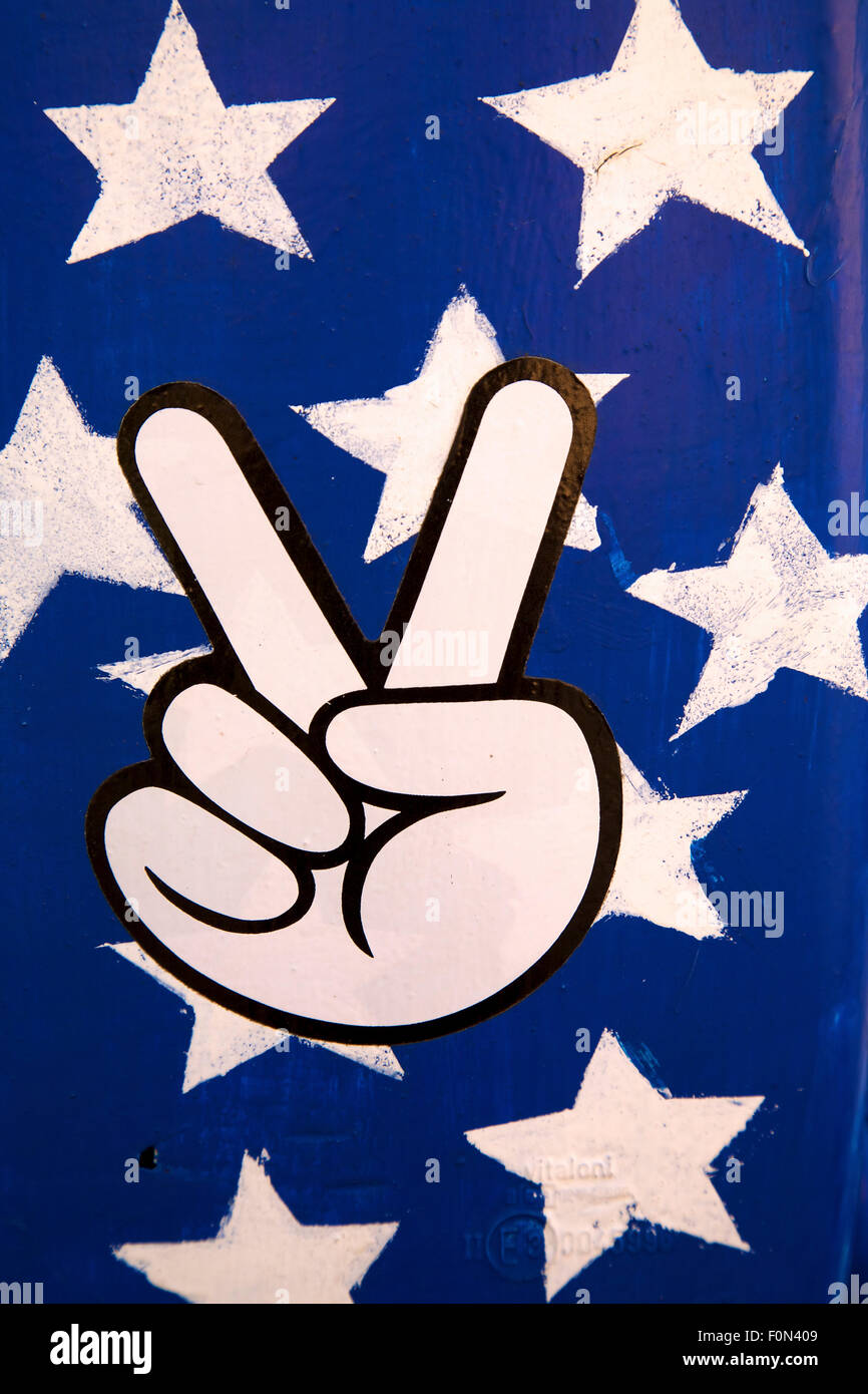 Blue peace sign hi-res stock photography and images - Alamy